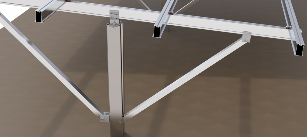 Solar Panel Rack Single Post Mounting Ground Solar Racking System